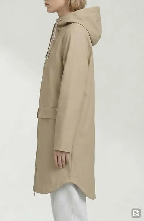 NOIZE Janae Water Repellent Hooded Raincoat - Sand