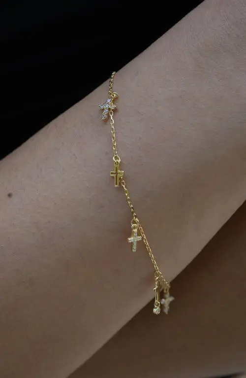Argento Vivo Cross Charm Bracelet