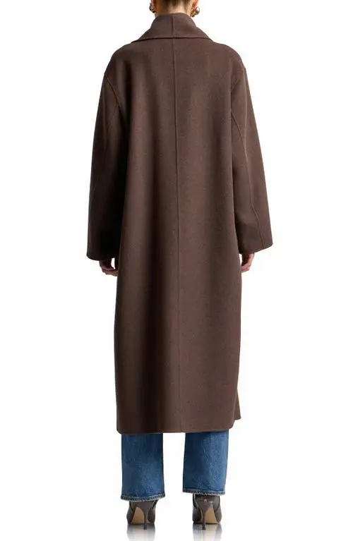 Avec Les Filles Shawl Collar Long Coat - Dark Truffle