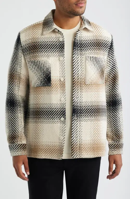 WAX LONDON Whiting Sun Check Overshirt - Ecru/natural