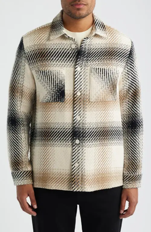 WAX LONDON Whiting Sun Check Overshirt - Ecru/natural