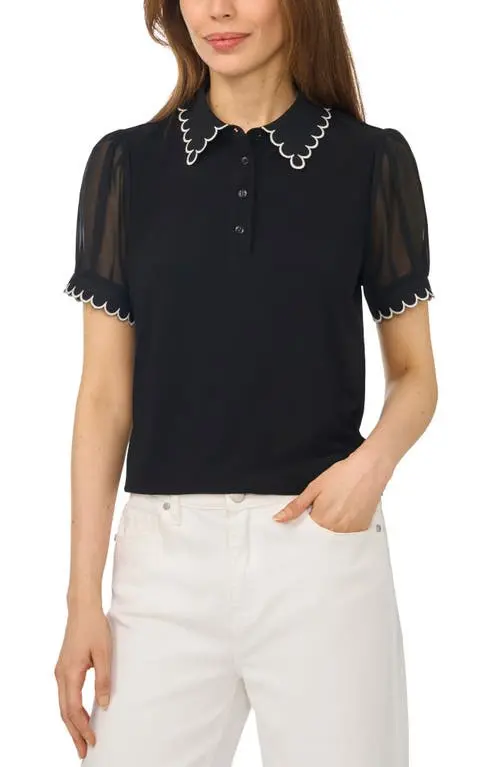 CECE DUPRAZ Contrast Stitch Polo Shirt