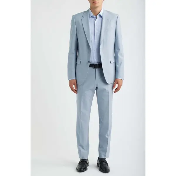 BOSS Huge Slim Fit Light Mélange Suit - Blue