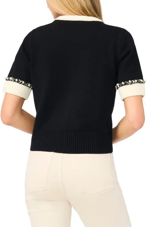 CECE DUPRAZ Short Sleeve Crewneck Cardigan