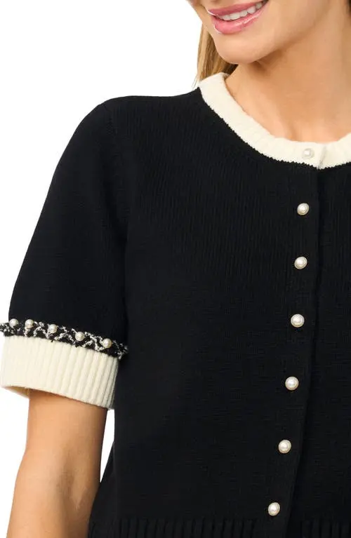 CECE DUPRAZ Short Sleeve Crewneck Cardigan