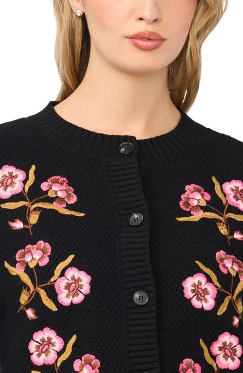 CECE DUPRAZ Embroidered Cotton Blend Cardigan