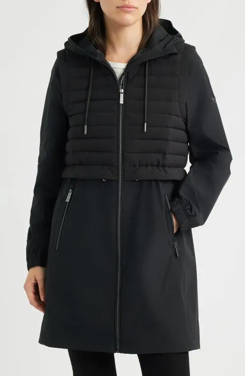Michael Kors Quilt Core Hooded Coat - Black