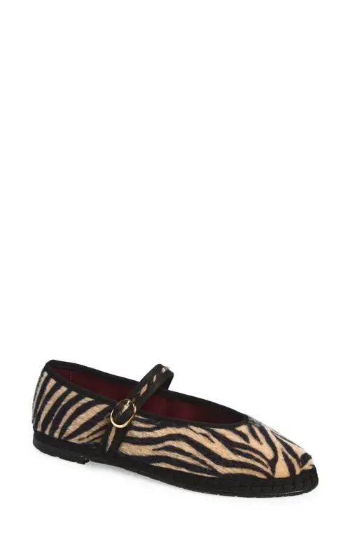 FLABELUS X Animal Print Ballet Flat - Black