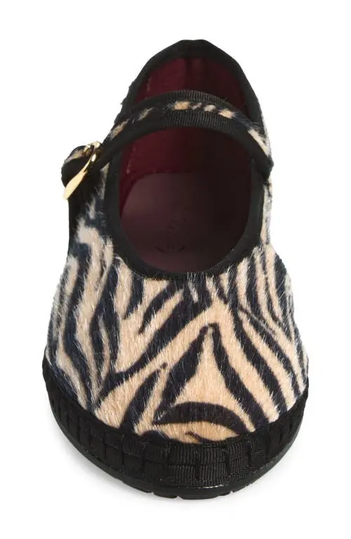 FLABELUS X Animal Print Ballet Flat - Black