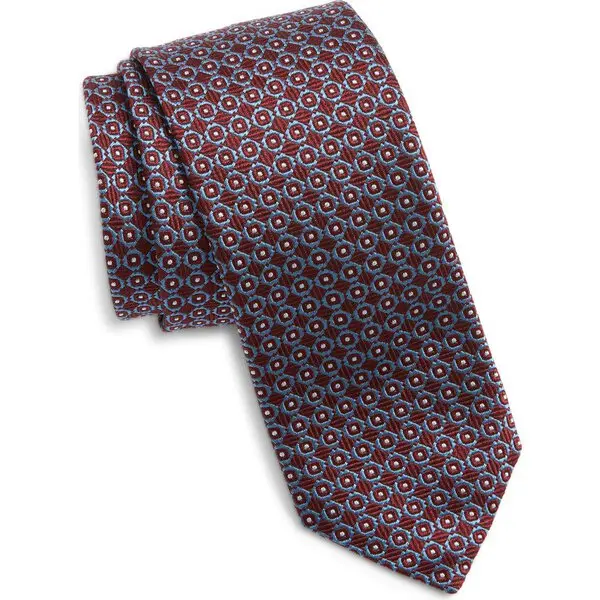 BOSS Jacquard Silk Neck Tie - Dark Red