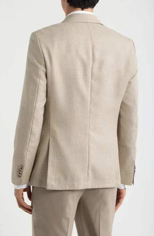 BOSS Hutson Slim Fit Houndstooth Virgin Wool Sport Coat - Tan