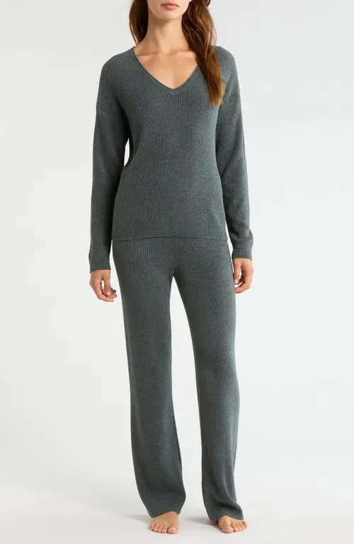 Barefoot Dreams Cozychic® Ultra Lite® Rib Pajamas - Deep Juniper