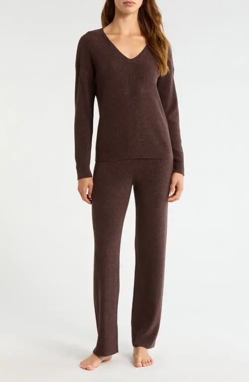 Barefoot Dreams Cozychic® Ultra Lite® Rib Pajamas - Umber