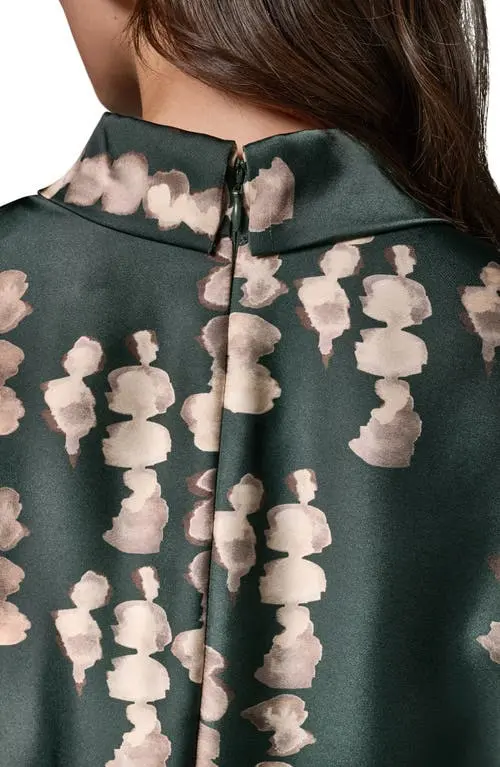 Donna Karan New York Floral Print Belted Midi Shirt Dress