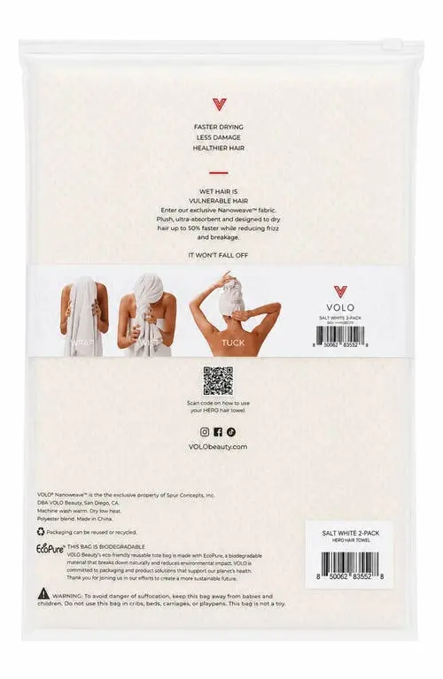 VOLO 2-pack Hero Hair Towel Set $96 Value