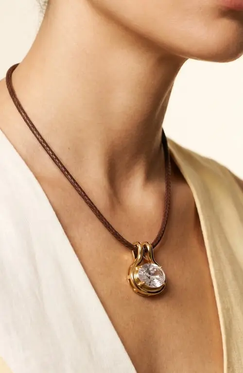 Argento Vivo Braided Cord Cubic Zirconia Pendant Necklace