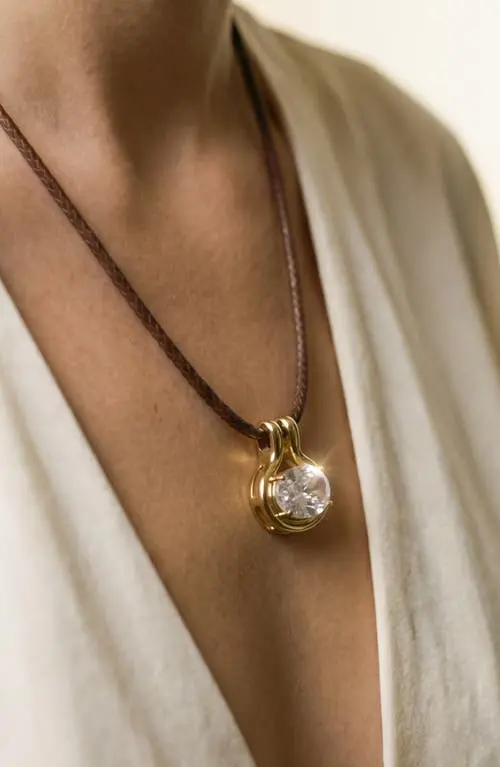 Argento Vivo Braided Cord Cubic Zirconia Pendant Necklace