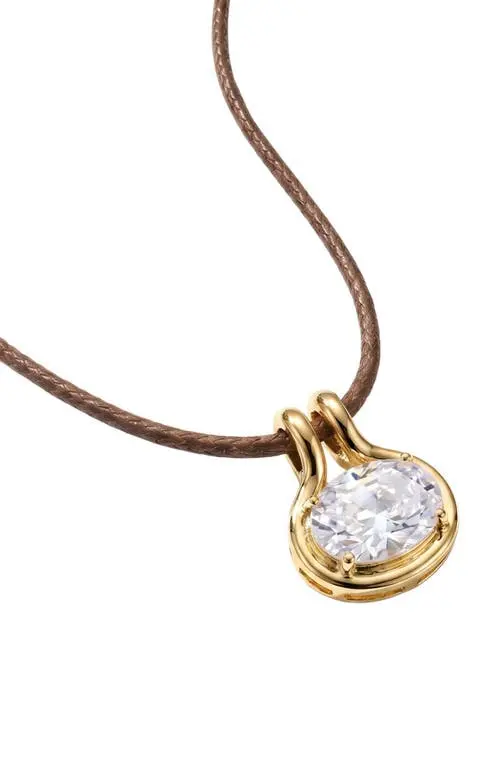 Argento Vivo Braided Cord Cubic Zirconia Pendant Necklace