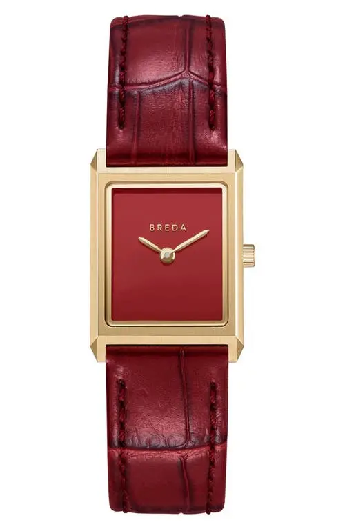 BREDA Virgil Leather Strap Watch - Burgundy