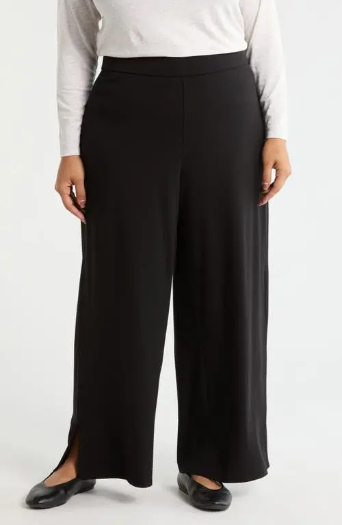 Eileen Fisher Wide Leg Ankle Pants - Black