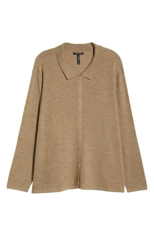 Eileen Fisher Merino Wool Cardigan - Biscuit
