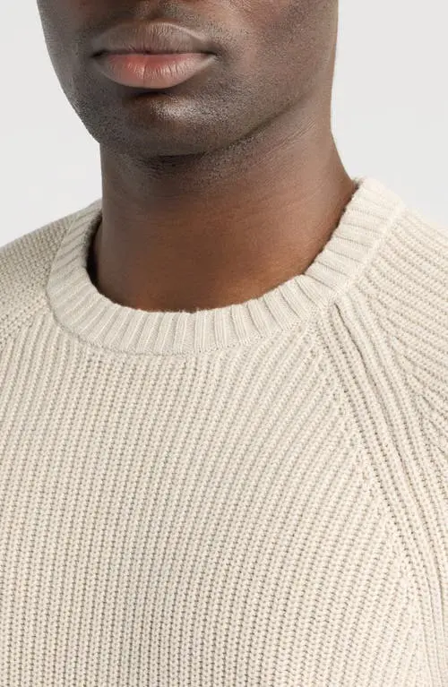Madewell Shaker Stitch Cotton Crewneck Sweater - Cream Marl