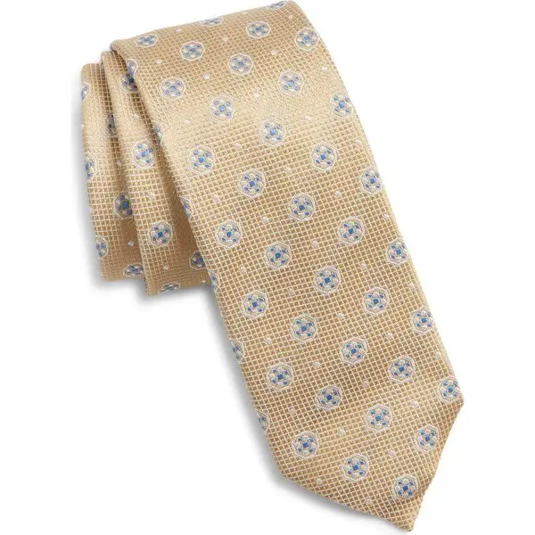BOSS Medallion Silk Neck Tie - Beige/khaki