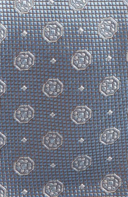 BOSS Medallion Silk Neck Tie - Light Pastel Blue