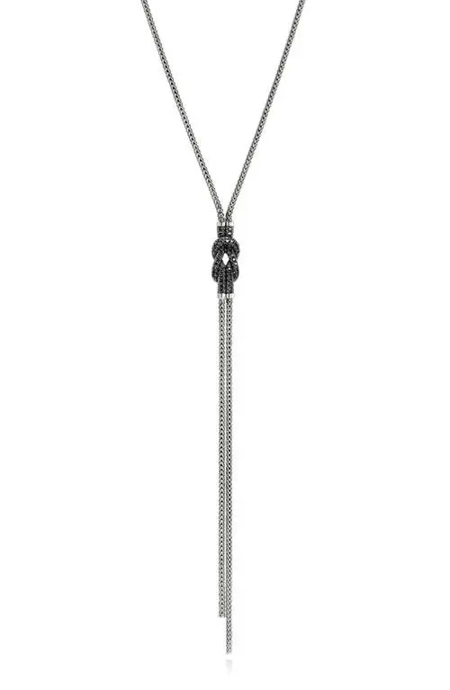 John Hardy Love Knot Y-necklace - Silver Black