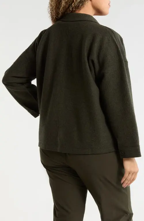 Eileen Fisher Classic Collar Boiled Wool Jacket