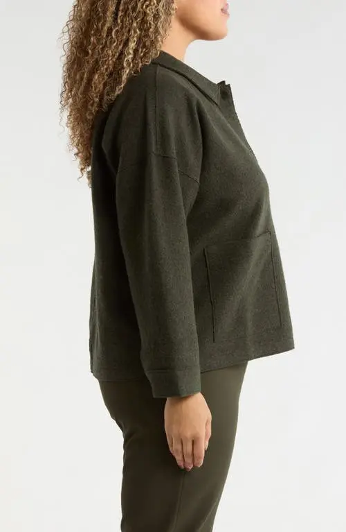 Eileen Fisher Classic Collar Boiled Wool Jacket
