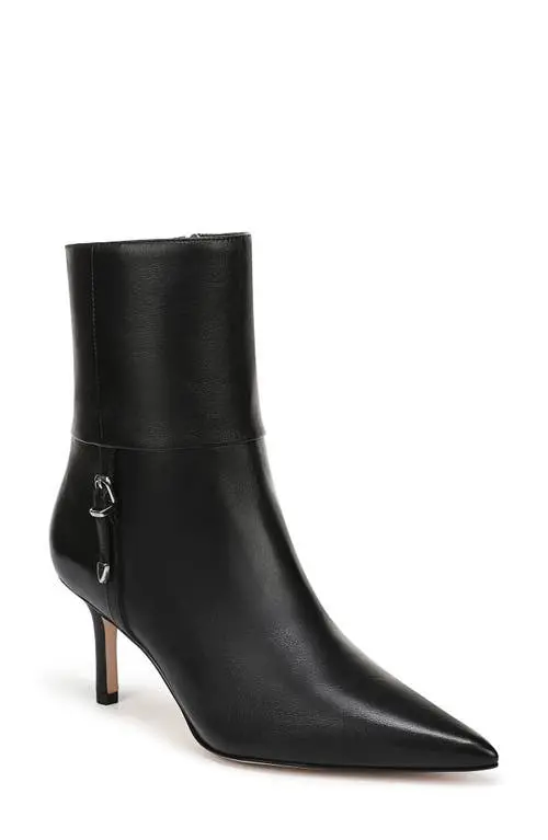 FAVORITE DAUGHTER Tamra Pointed Toe Bootie - Black Leather