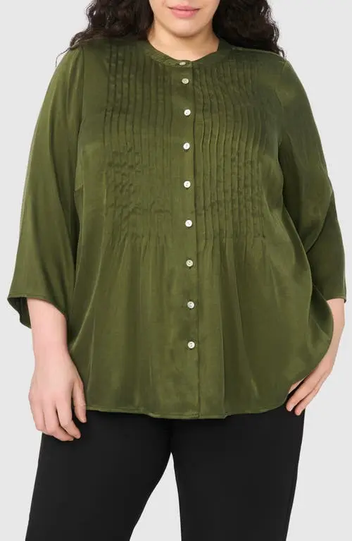 Halogen Pintuck Top - Midnight Sage