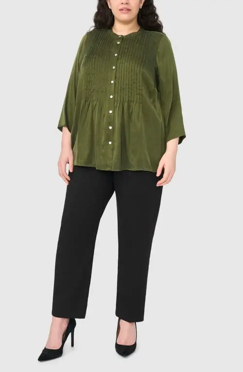 Halogen Pintuck Top - Midnight Sage
