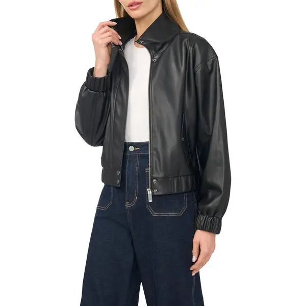 Vince Camuto Faux Leather Bomber Jacket