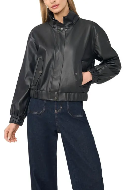 Vince Camuto Faux Leather Bomber Jacket
