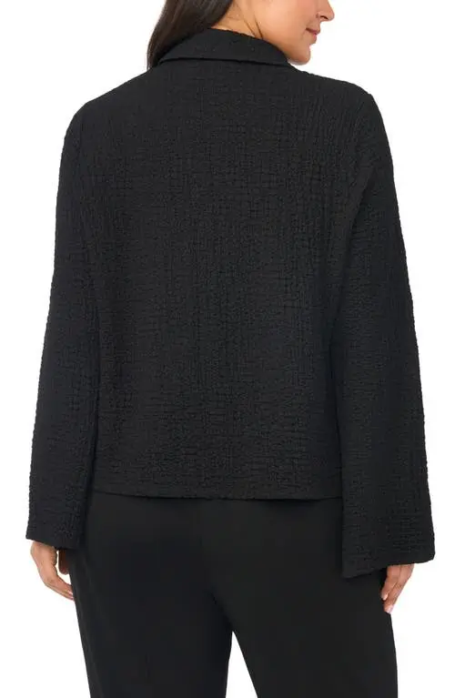 Halogen Flare Sleeve Knit Button-up Shirt