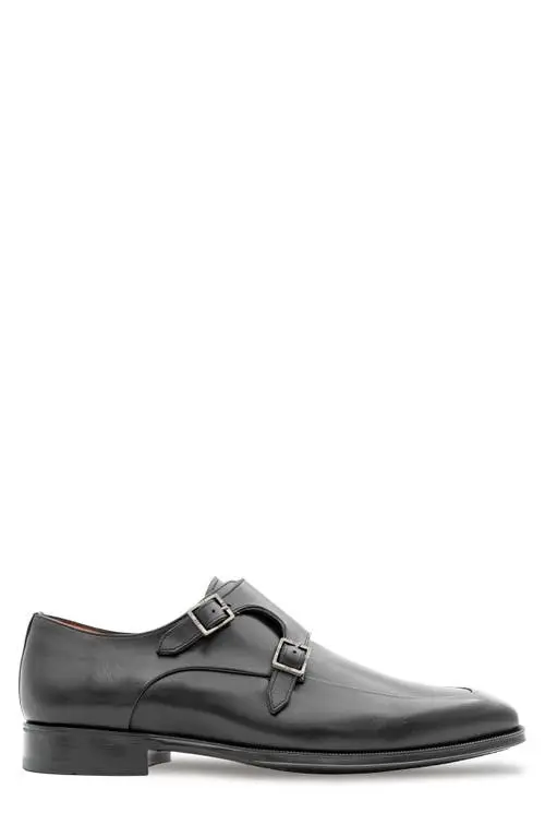 Mezlan Double Buckle Monk Shoe - Black