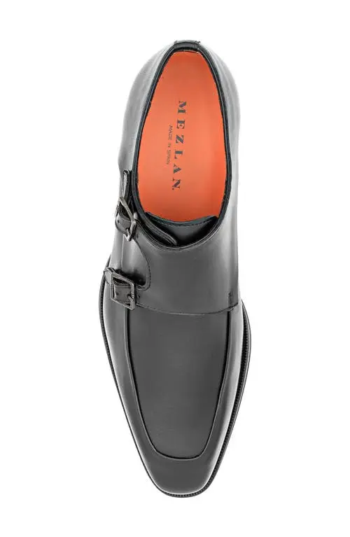 Mezlan Double Buckle Monk Shoe - Black