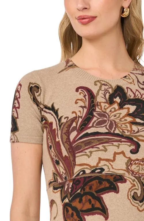 Vince Camuto Paisley Print Midi Sweater Dress