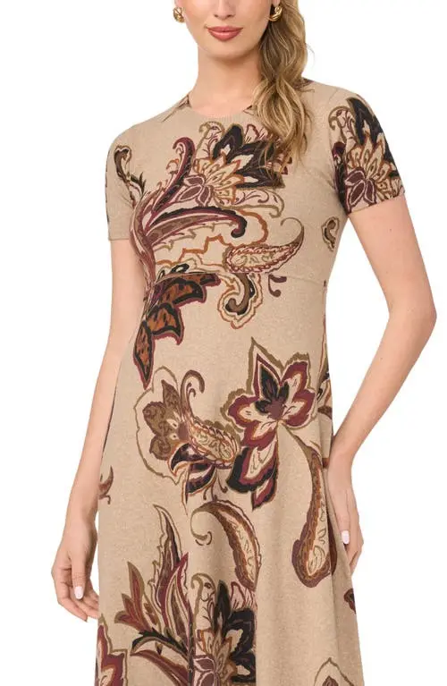 Vince Camuto Paisley Print Midi Sweater Dress