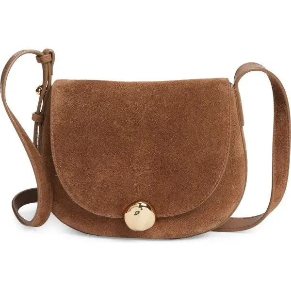 Madewell The Dakota Suede Saddle Crossbody Bag - Light Umber