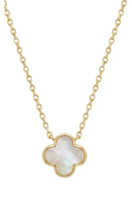 Argento Vivo Mother-of-pearl Clover Pendant Necklace - Gold/mop
