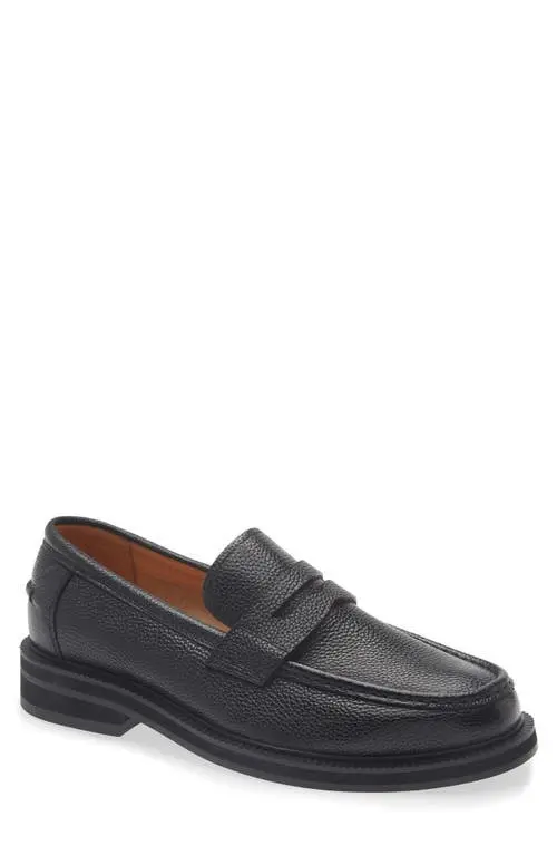 OPEN EDIT Bond Penny Loafer - Black Pebbled