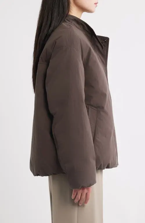 Vince Knit Collar Down Jacket - Burnt Walnut