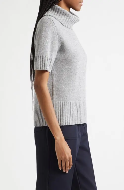 REISS Elena Short Sleeve Cashmere Turtleneck - Grey