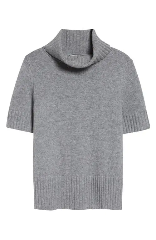 REISS Elena Short Sleeve Cashmere Turtleneck - Grey