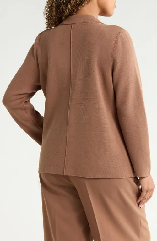 NIC+ZOE Knit Cotton Blend Single Button Blazer