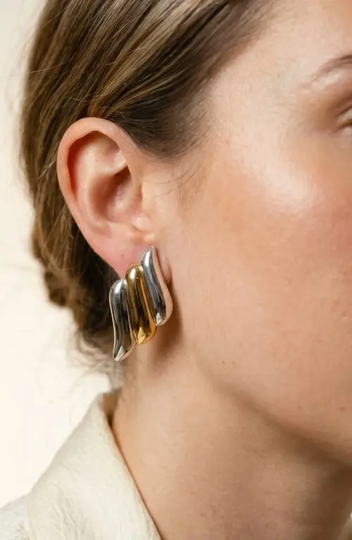 Argento Vivo Two-tone Wing Stud Earrings