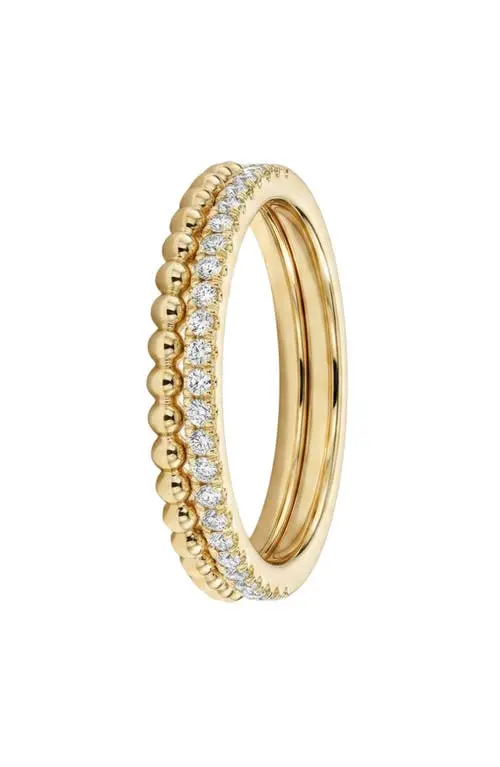 Argento Vivo Bezel Set Cubic Zirconia & Milgrain Ring Set